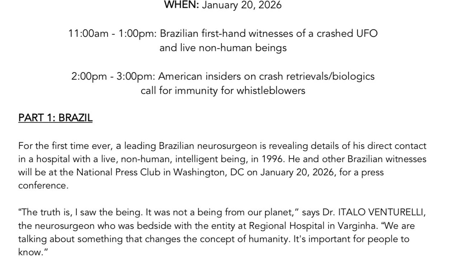 1996 The Varginha UFO incident
