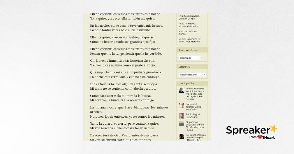 Poema.20 Pablo Neruda