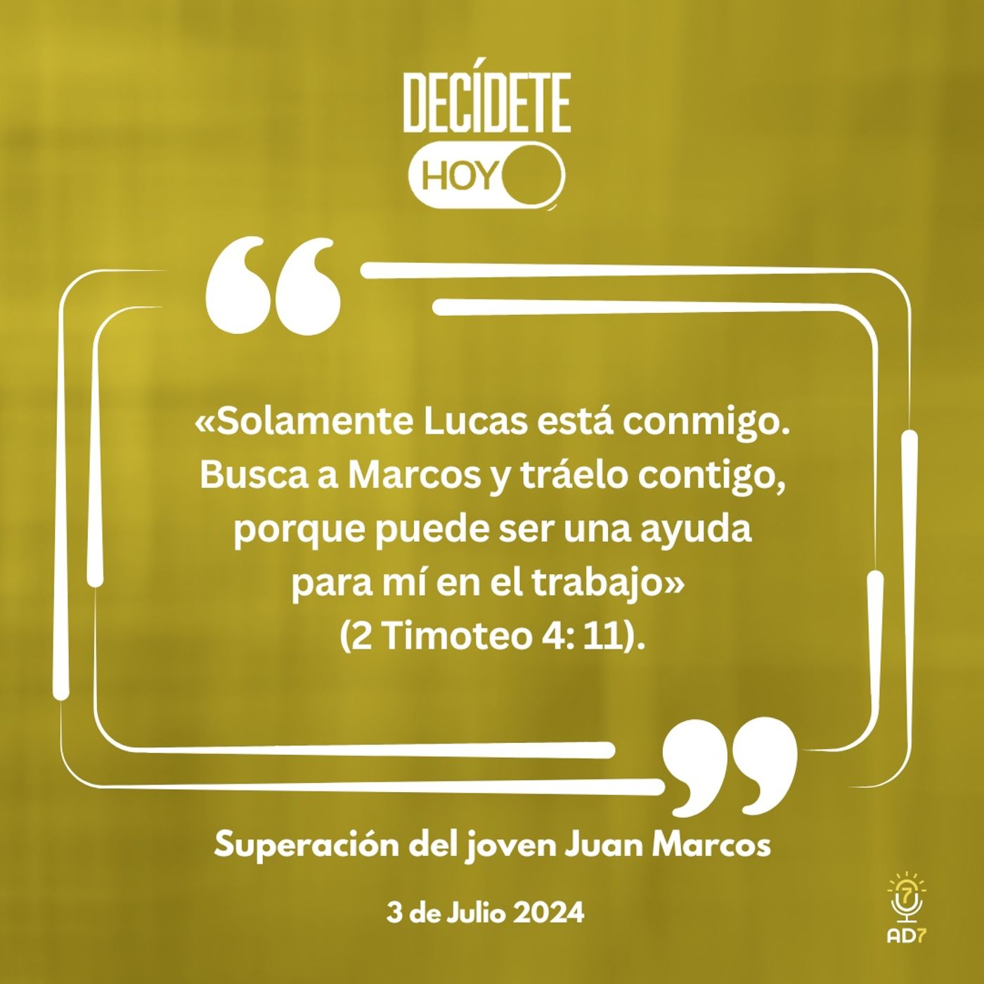 Superación del joven Juan Marcos | Devocional de Jóvenes | 3 de julio ...