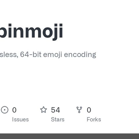 GitHub - jb55/binmoji: A compact, lossless, 64-bit emoji encoding