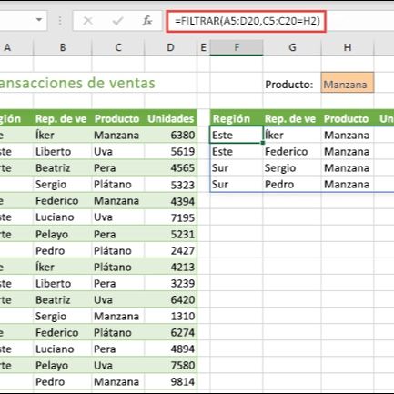 Filtros en Excel