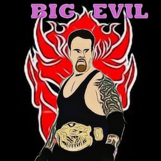 Big Evil Logo WWE Mens Undertaker Big Evil Red Devil Black Shirt New